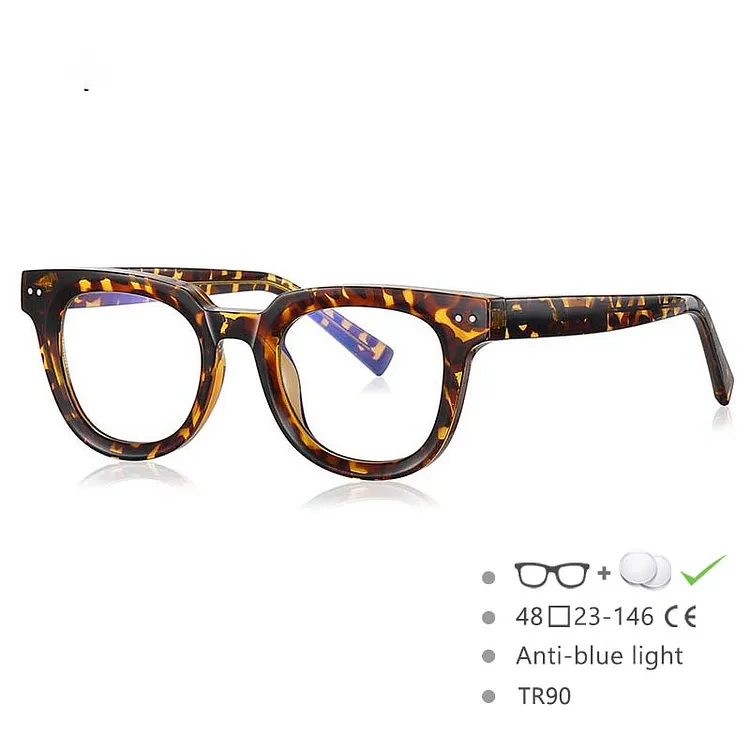 54560 TR90 Anti Blue Glasses Frame Myopia Glasses Retro Round Optical ...