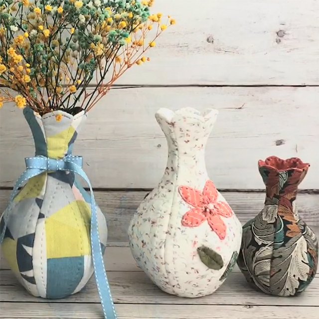 Quilted Fabric vase Sewing pattern