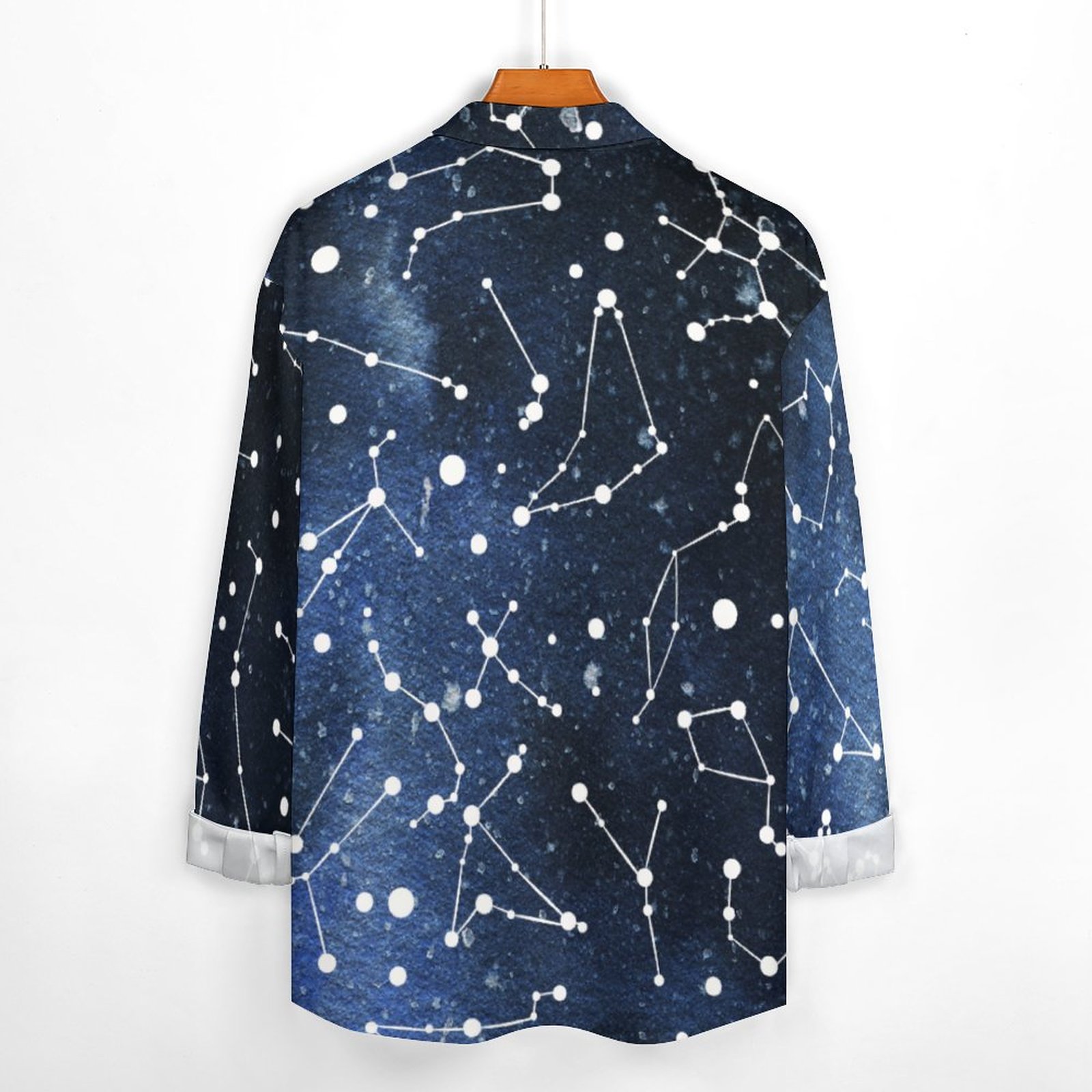 SFNEEWHO Cool Dark Blue Night Sky Constellations Hawaiian Button Down ...