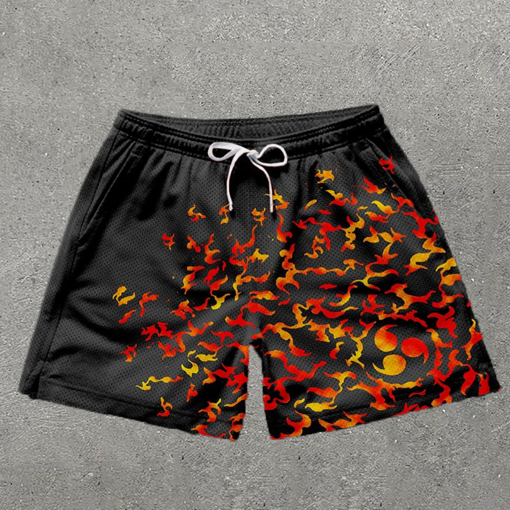 Heavenly Curse Print Mesh Shorts