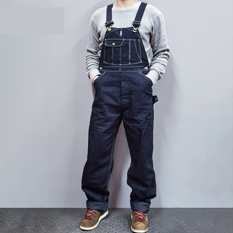 American Stripe Denim Adjustable Overalls
