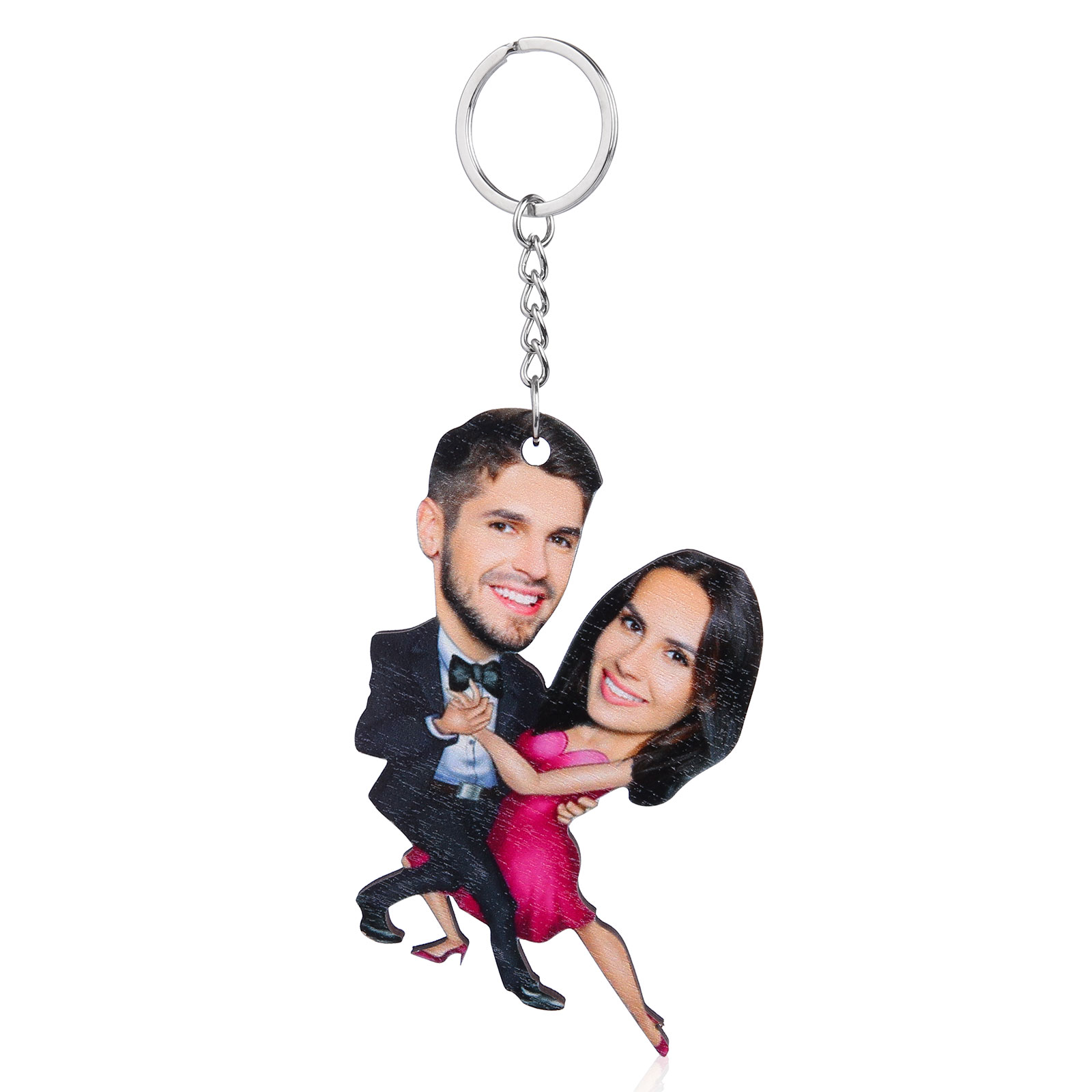 Personalized Avatars Wooden Dancing Couple Keychain Engrave Couple ...