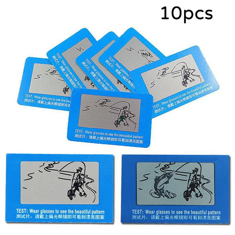 10Pcs/Set Tac Polarized Lens Test Card Wear Glasses Check Polarizing ...