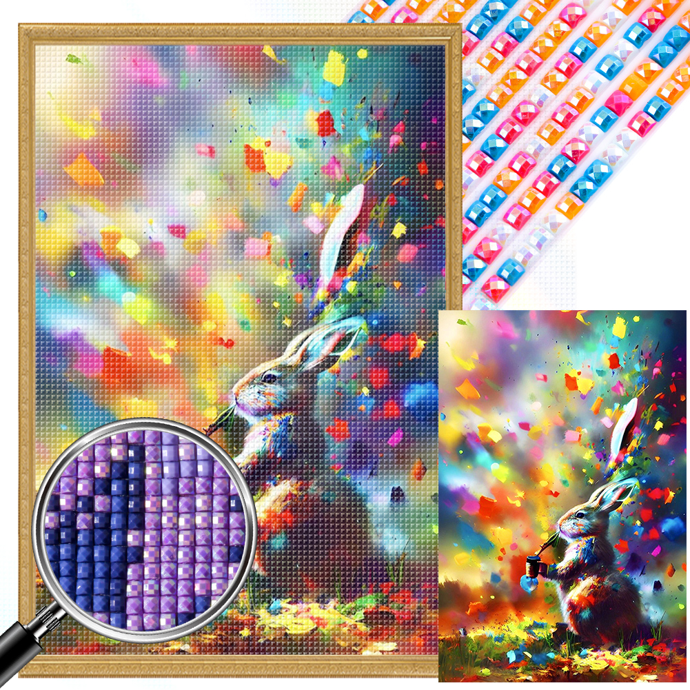 Full Square Partial AB Diamond Painting - Rabbit(Canvas|45*65cm)