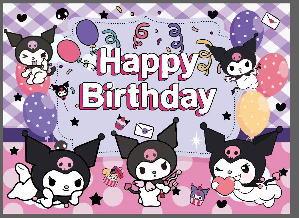 Shop Affordable Cute Kuromi Happy Birthday Backdrop