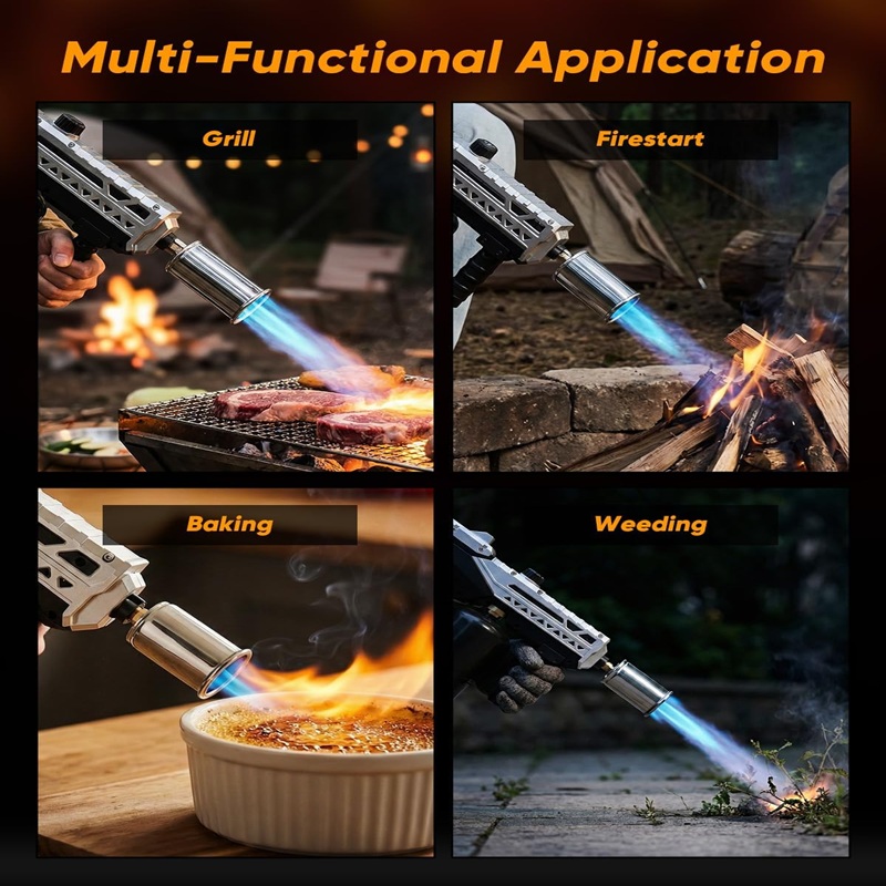Saker® Adjustable Flame Propane Torch Gun for BBQ Grilling Cooking and ...