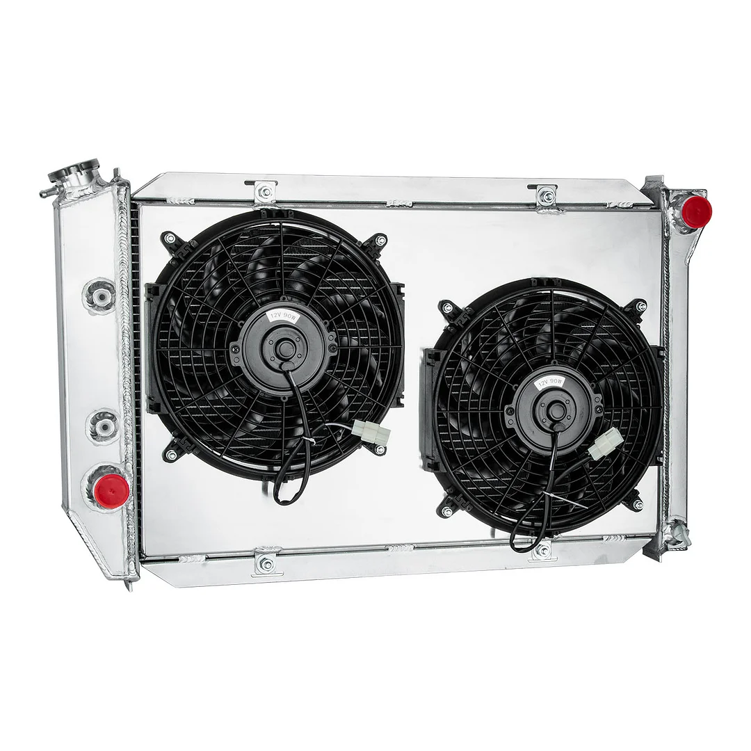 Alloyworks 4 Row Radiator with Shroud Fan For 1969-1973 Ford Mustang ...