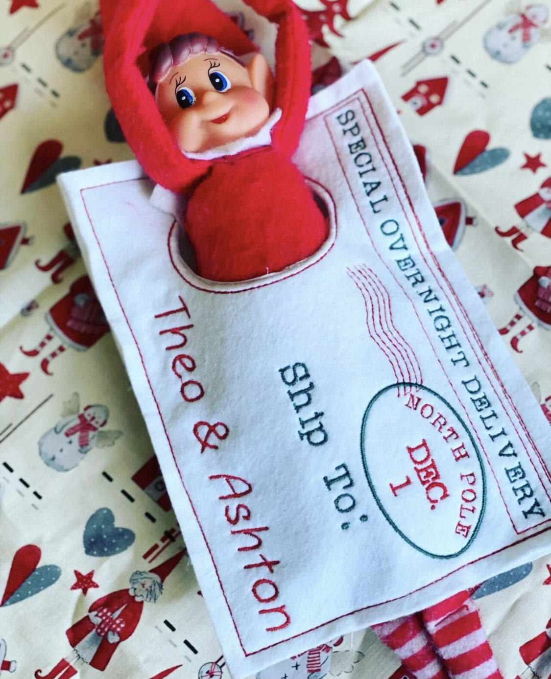 Personalized Handmade Christmas Elf Envelope: North Pole Delivery Prop