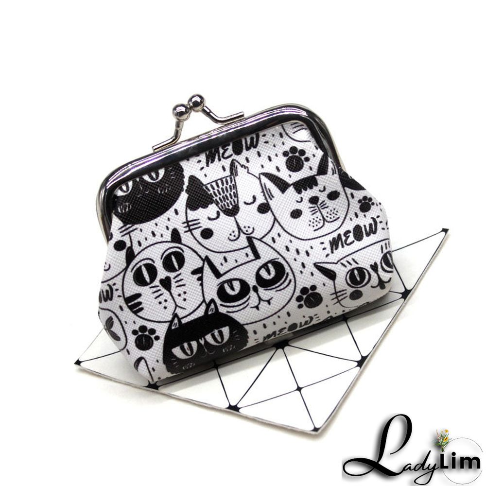 Cat Print Coin Purse - Ladylim