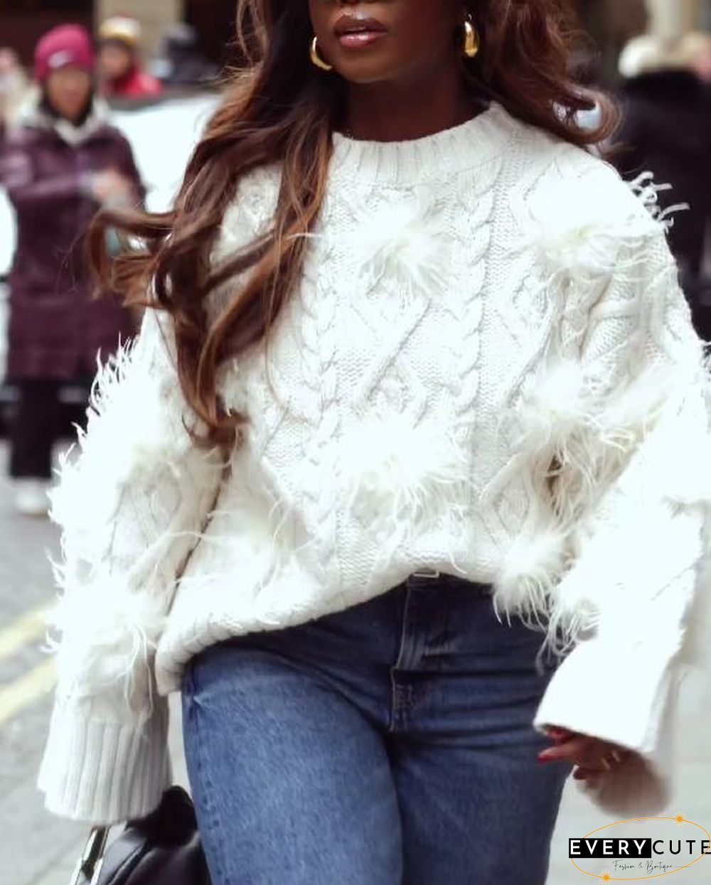 White Feather Sweater