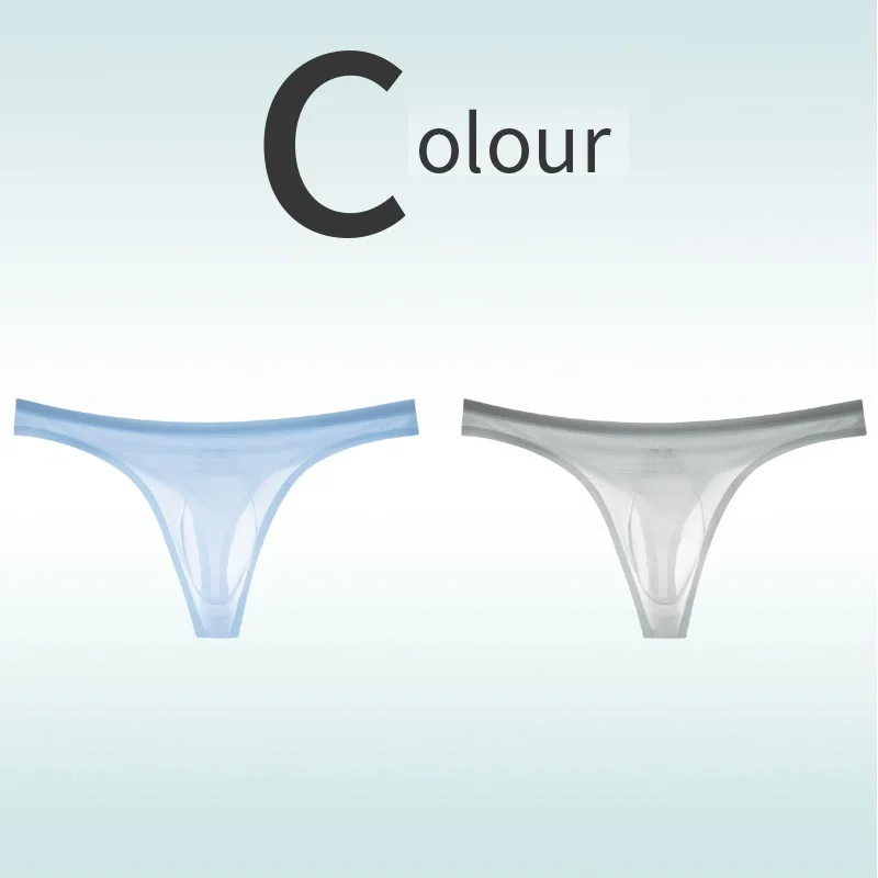 Men's Ultra-Thin Ice Silk Sexy Transparent Thong