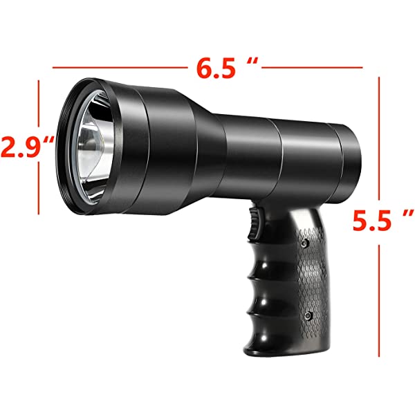 GearOZ Hunting Spotlight Flashlight, Rechargeable Handheld Hunting Scan ...