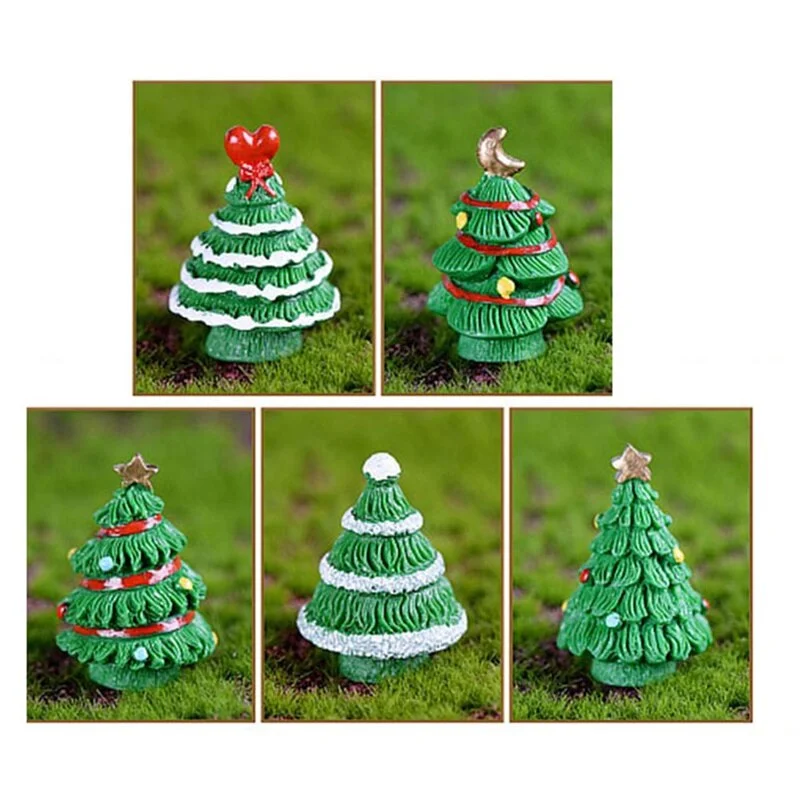 1 Pcs Random Style Christmas Tree Miniature Figurine Mini Christmas For ...