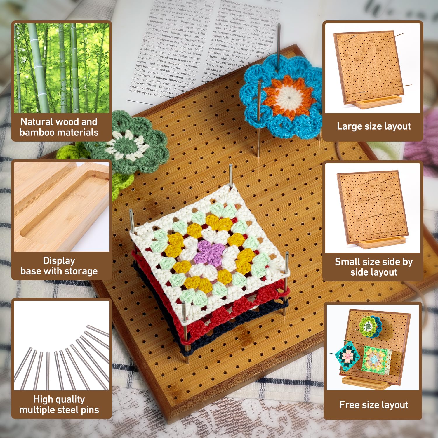 Crochet Blocking Board With Pegs