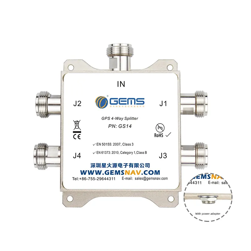 4 Way GPS and GNSS Active Antenna Splitter GS14 | GS14i
