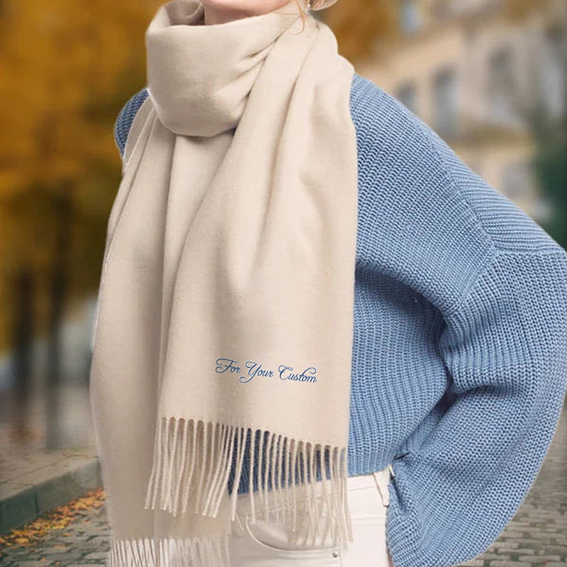 Personalized Soft Warm Scarf with Embroidered Birth Flower—perfect gift ...