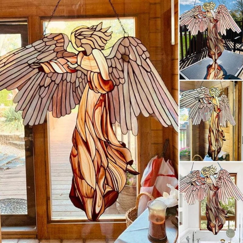 Elegant Guardian Angel Acrylic Decor for Garden