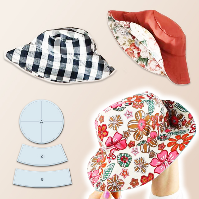 Beautiful bucket hat cutting template