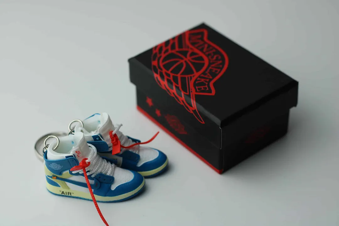 AJ 1 Off-White Blue "UNC" -Sneakers 3D Keychain