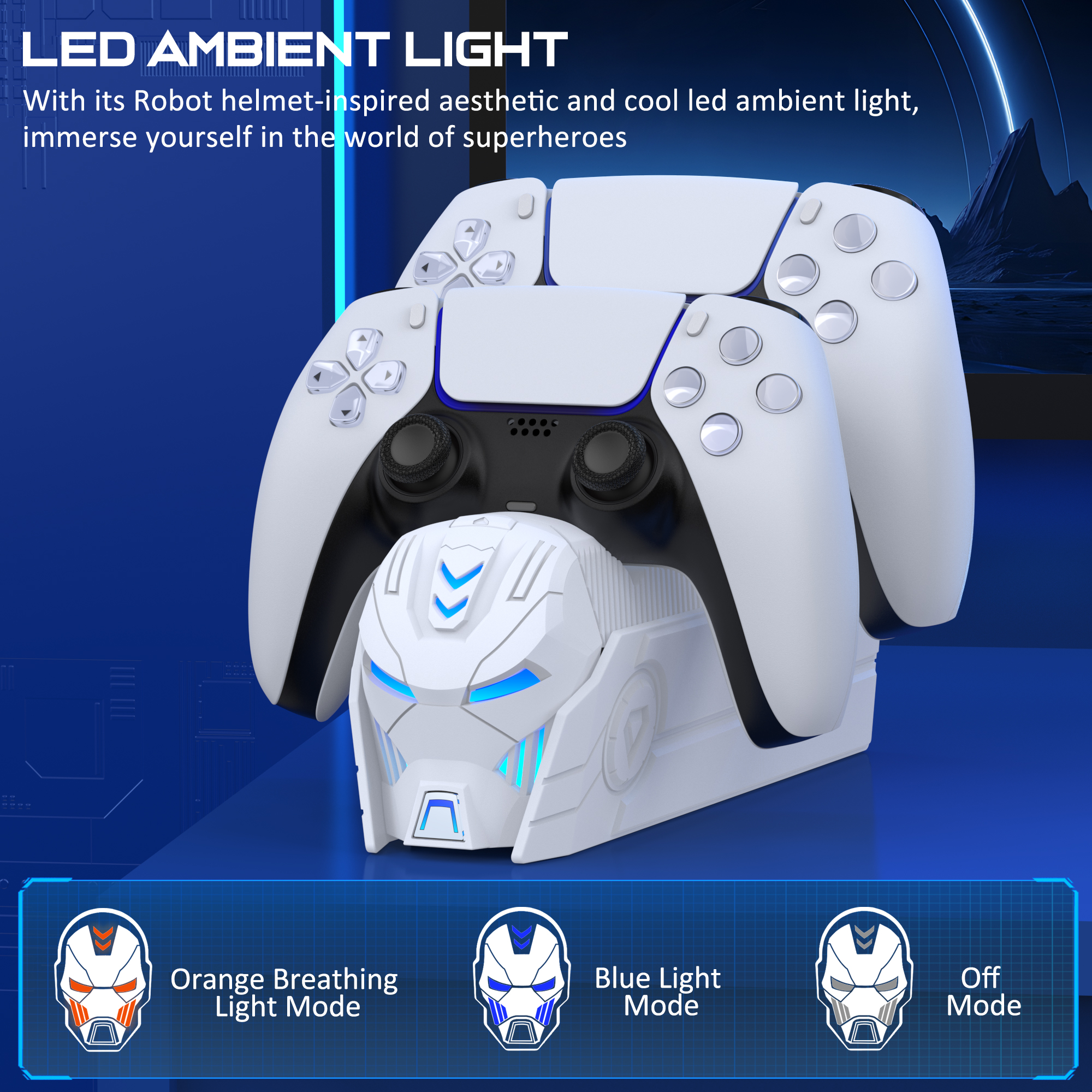 PS5 Controller Charger,White