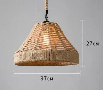 Hemp Rope Lamp Retro Creative Personality American Rural Small Chandelier