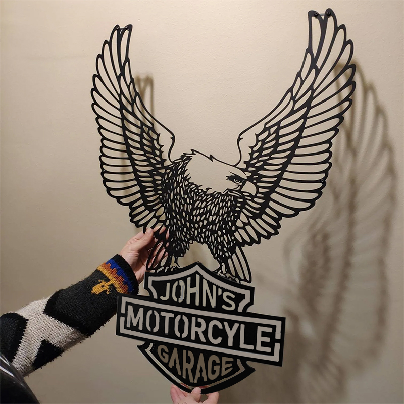 Custom Name Eagle Metal Sign -Personalized Rider Gift