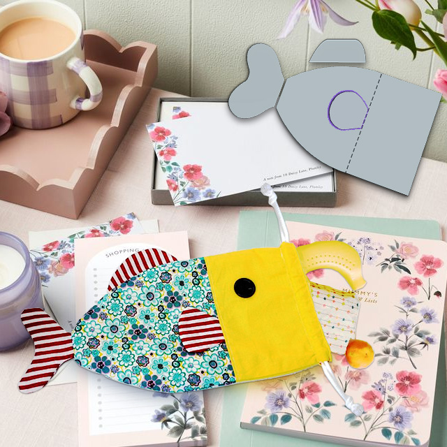 Fish Drawstring Bag Template Set-With Instructions