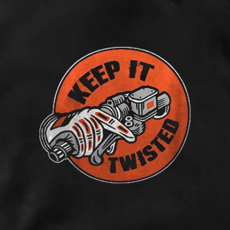 MOTOSUNNY KEEP IT TWISTED Motor Head Graphic Black Print Hoodie