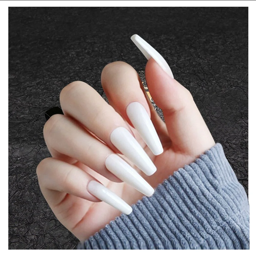 20 24pcs Box Detachable False Nails Long Ballerina Wearable Fake Nails