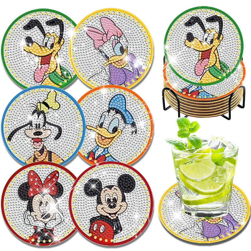6 pcs set DIY Diamond Painting Coaster | Cartoon