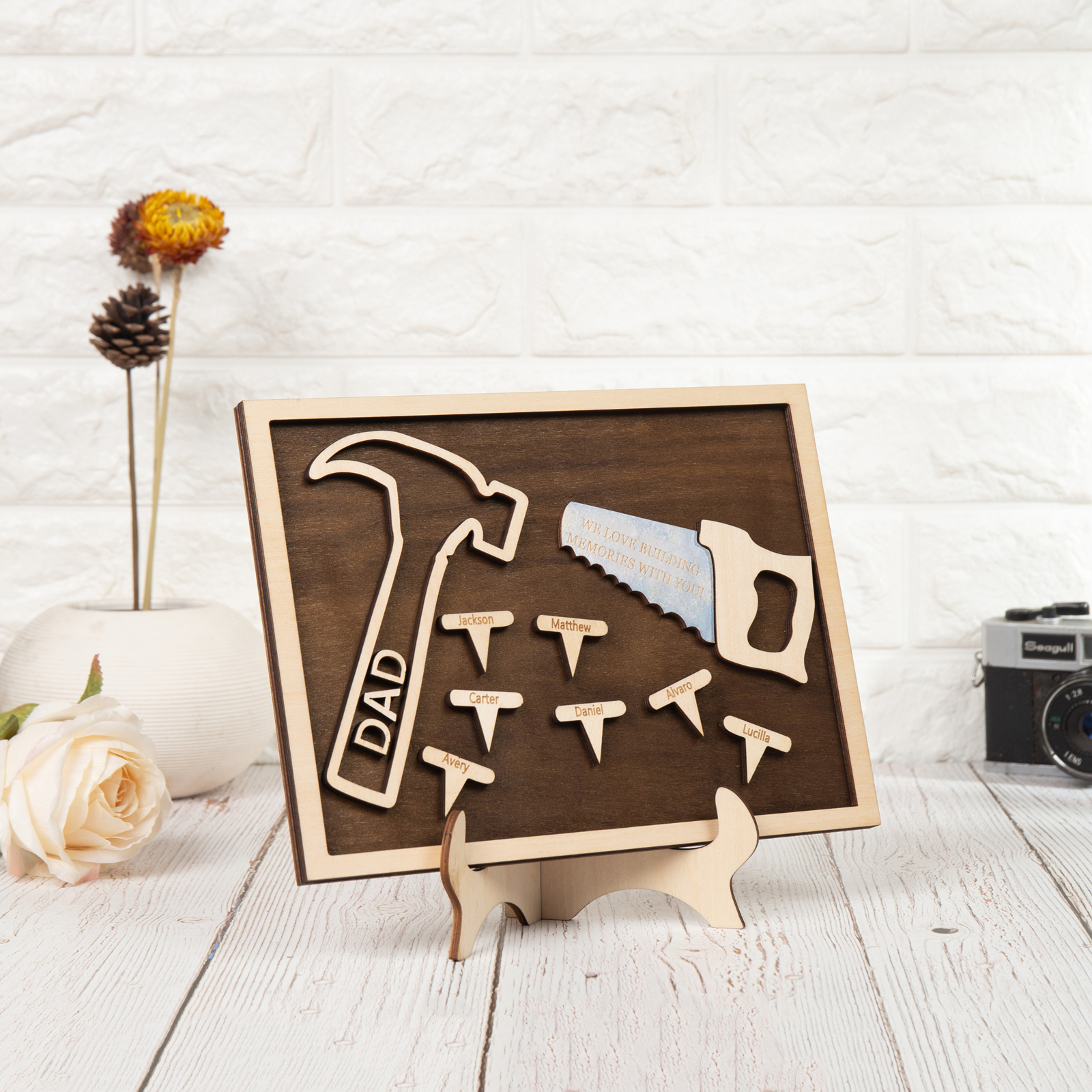 Dad Tool Set Wood Signs Custom 7 Names Father’s Day Handyman ...