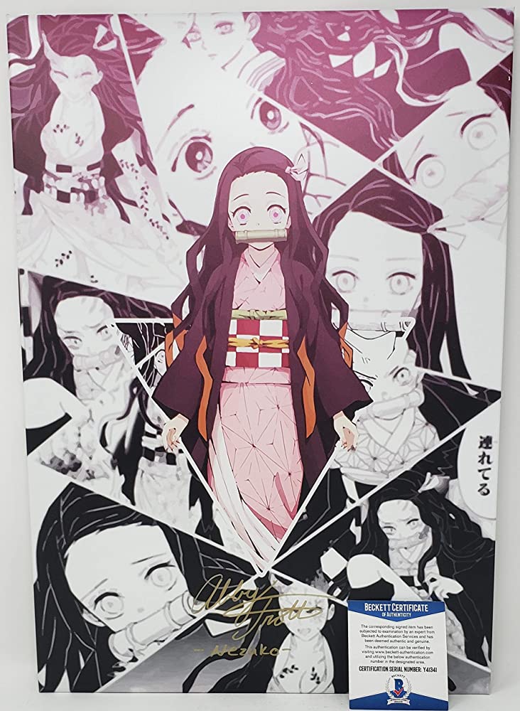 Nezuko signed 18x13 inch Displate Metal Demon Slayer Abby Trott Voice ...