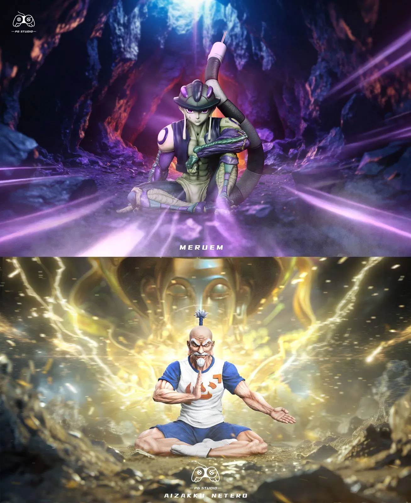 Sitting Meruem & Isaac Netero - HUNTER X HUNTER Statue - PG Studio