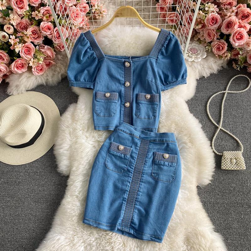 Vintage Denim Two-Piece Set P16177 Vintage Denim Two-Piece Set P16177