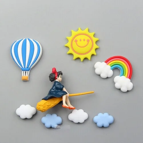 Nigikala Cute Little Witch Stereo Refrigerator Magnets Cartoon Magnets ...