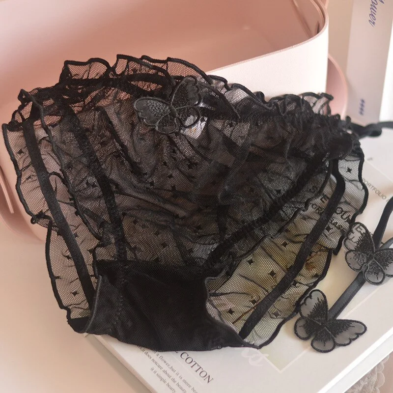 Billionm Underwear Unilateral Butterfly Tie Fairy Mesh Underwear Girls ...