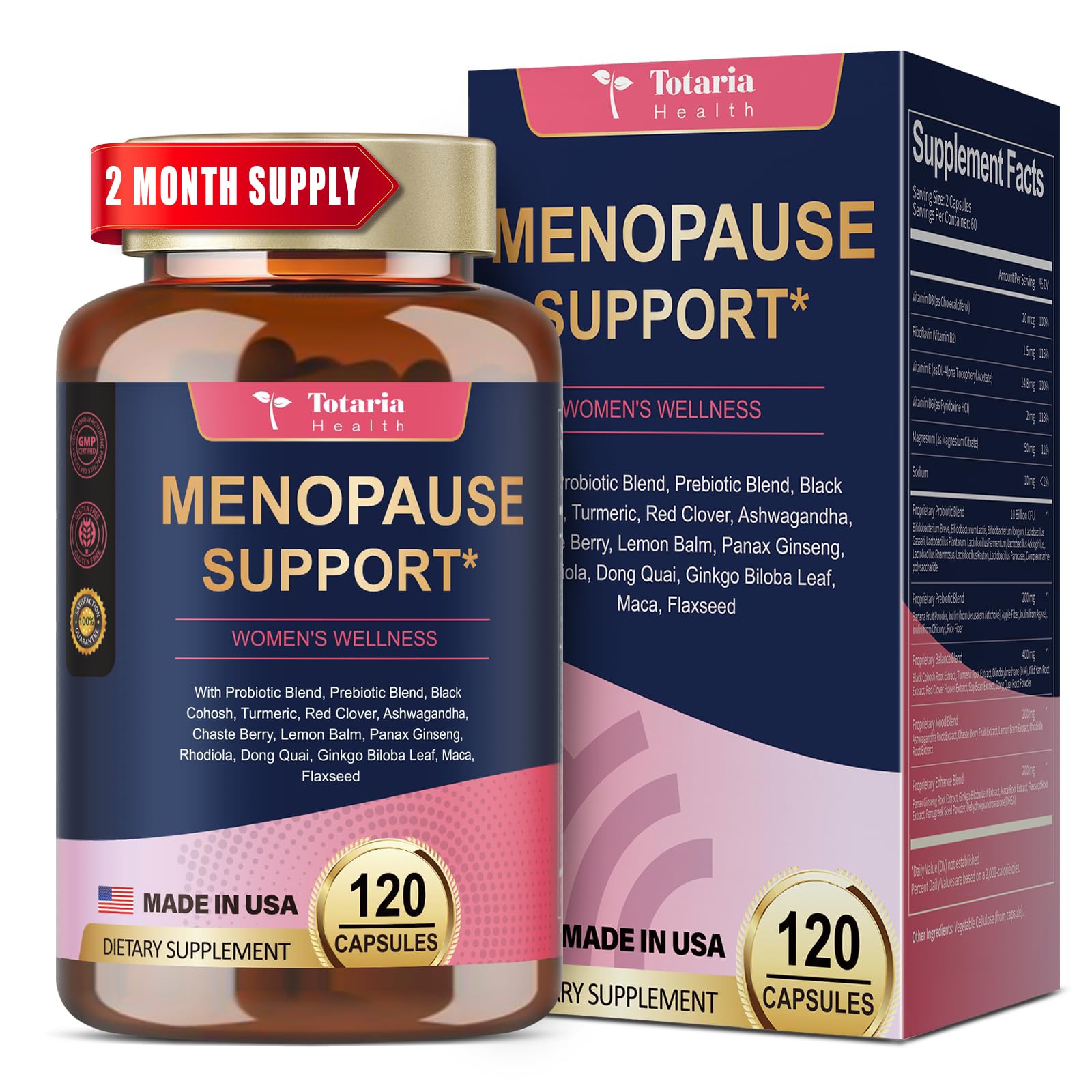 40-in-1 Menopause Supplements for Women, Multibenefit & Complete Black ...