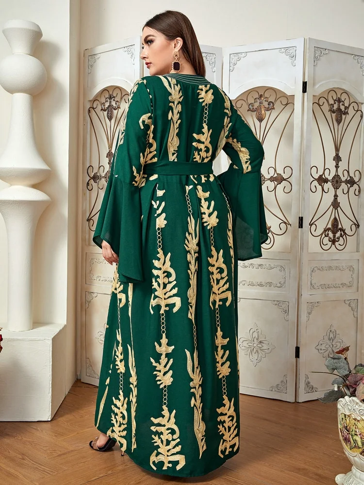 Uveng Oversize Plus Size Evening Dresses 2022 Spring Green Long Sleeve