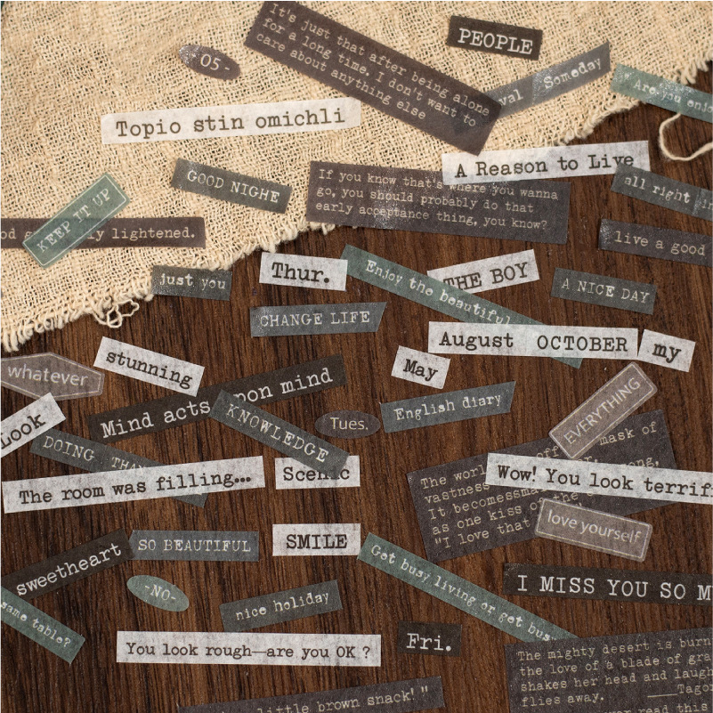 Journalsay Collage Daily Series Vintage English Text Label Letter ...