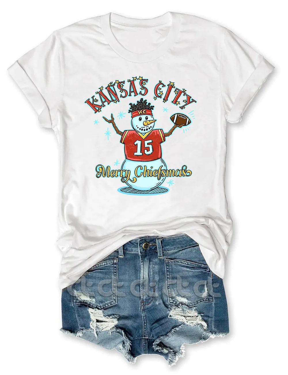Kansas City Chiefs Mahomes Snowman T-Shirt