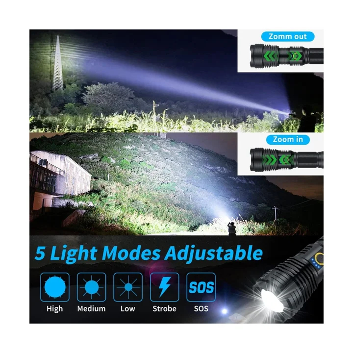 Flashlight and Laser Combo: The Most Powerful Rechargeable LED Police ...