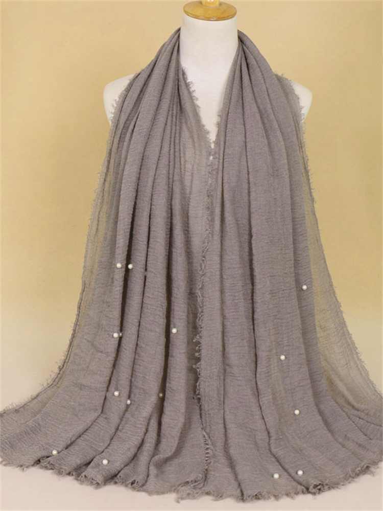 Pearls Embellished Woven Flowy Shawl