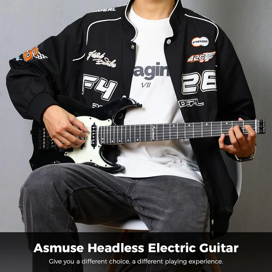 Asmuse Headless Electric Guitar, Full Size Beginner Electric Guitar Kit ...