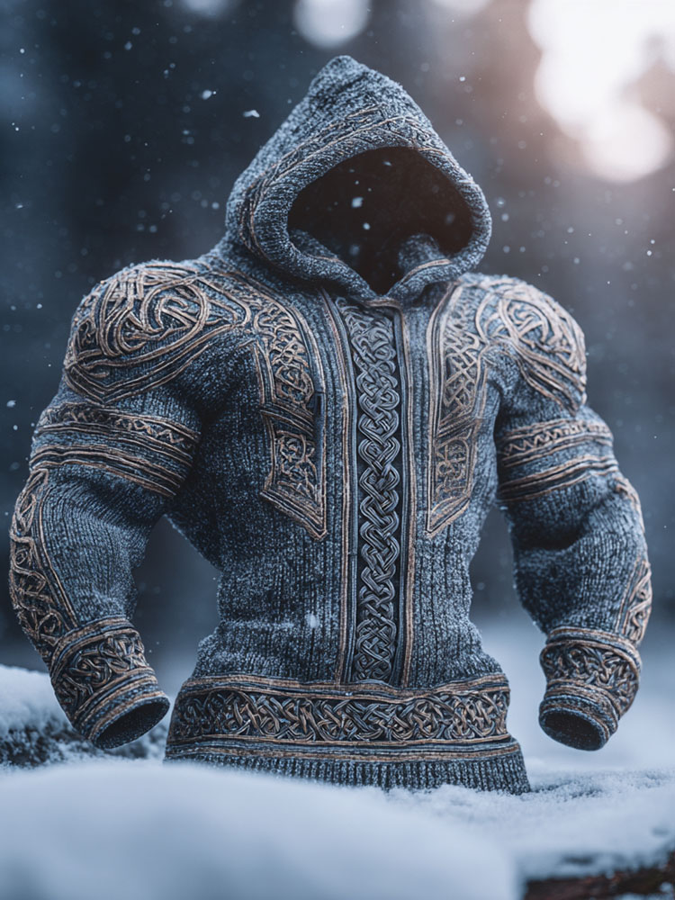 Men's Ancient Viking Tribal Art Inspired Winter Warmth Knit Woolen ...