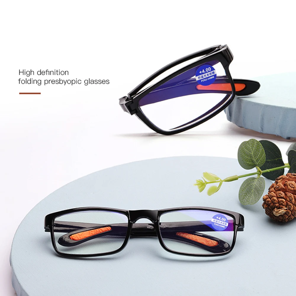 2 pairs Lightweight Fold Frameless black frame Resin Lens Portable ...
