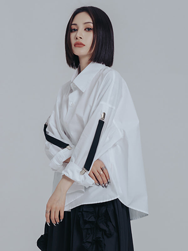 Original Loose Solid Color Batwing Sleeves Blouse