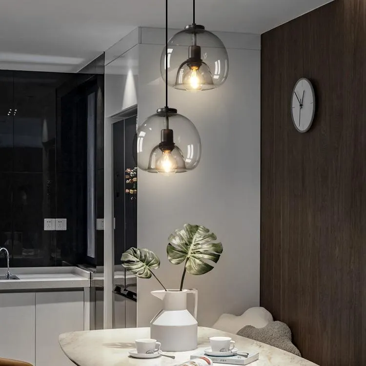 Nordic Glass Chandeliers Three-headed Combination Lamps