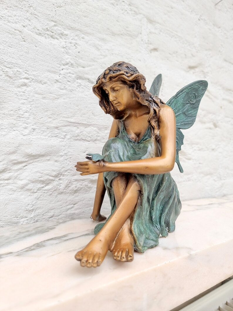 Bronze elf - Fairy sculpture - Decorative sculpture of an angel ...