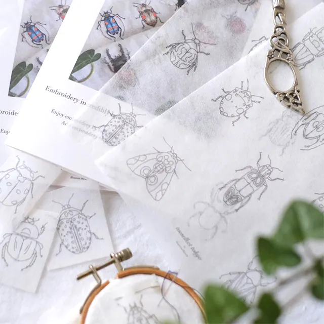 DIY Gorgeous Bugs Water Soluble Botanical Hand Embroidery Pattern Kit