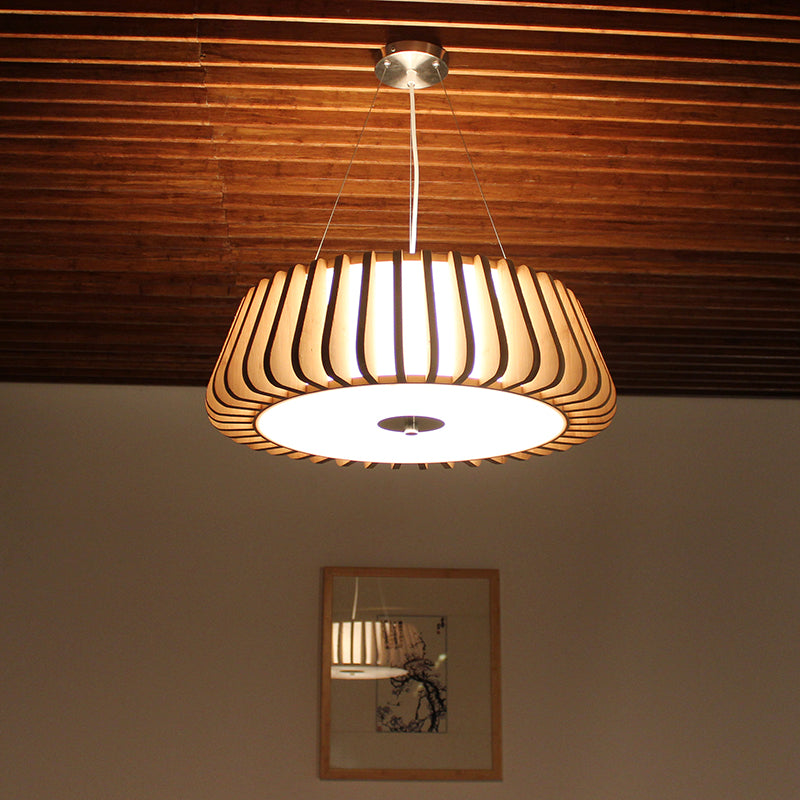 Arturest Modern Wood Suspension Pendant Light Lampshade For Bedroom